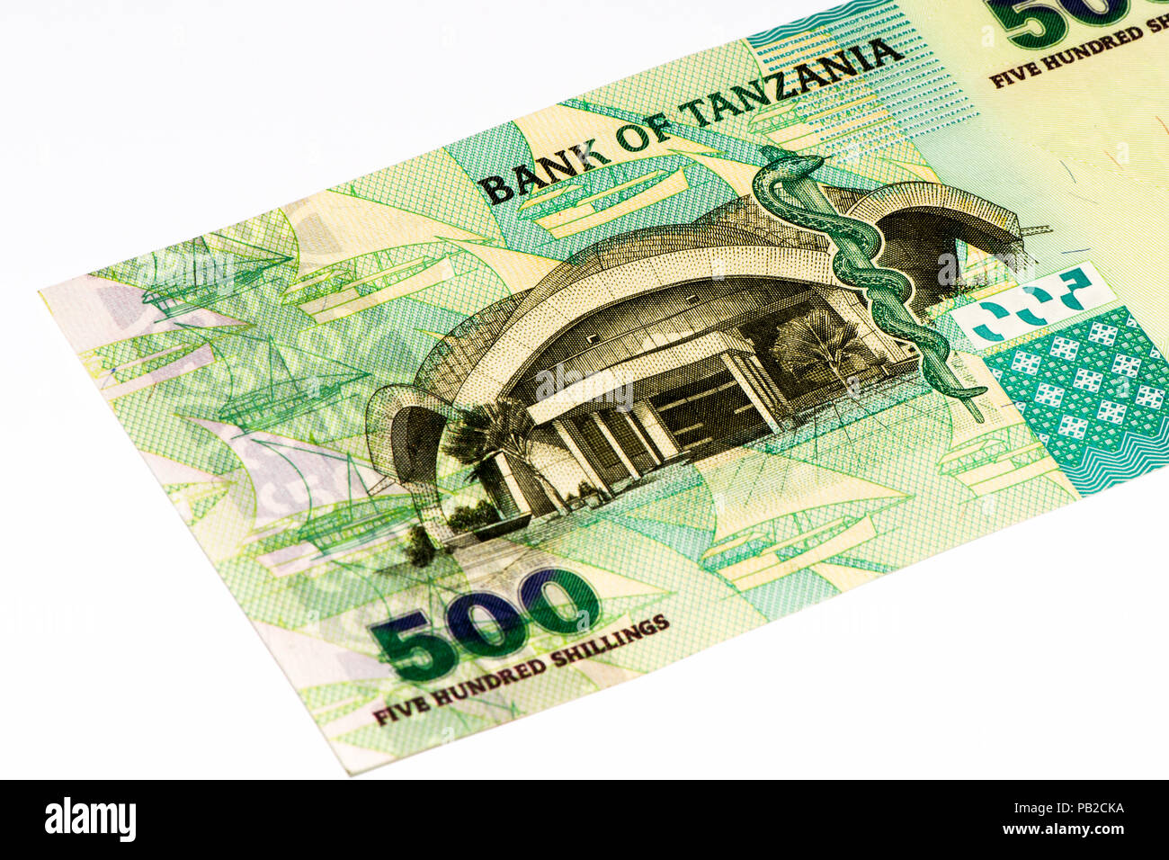 500 Tanzanian shillings bank note. Tanzanian shilling is the national ...