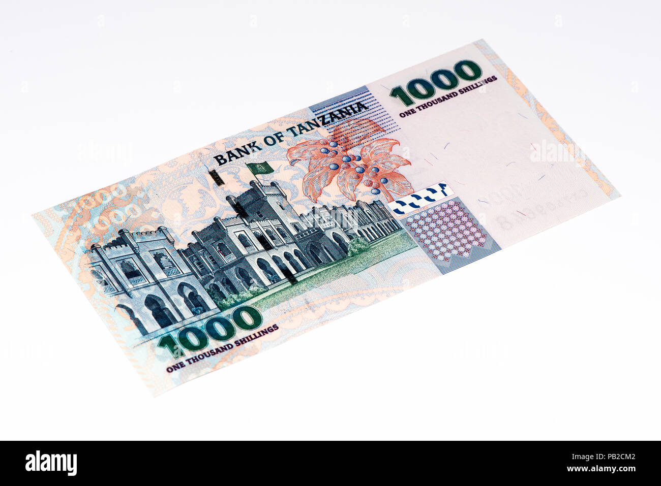 1000 Tanzanian shillings bank note. Tanzanian shilling is the national ...