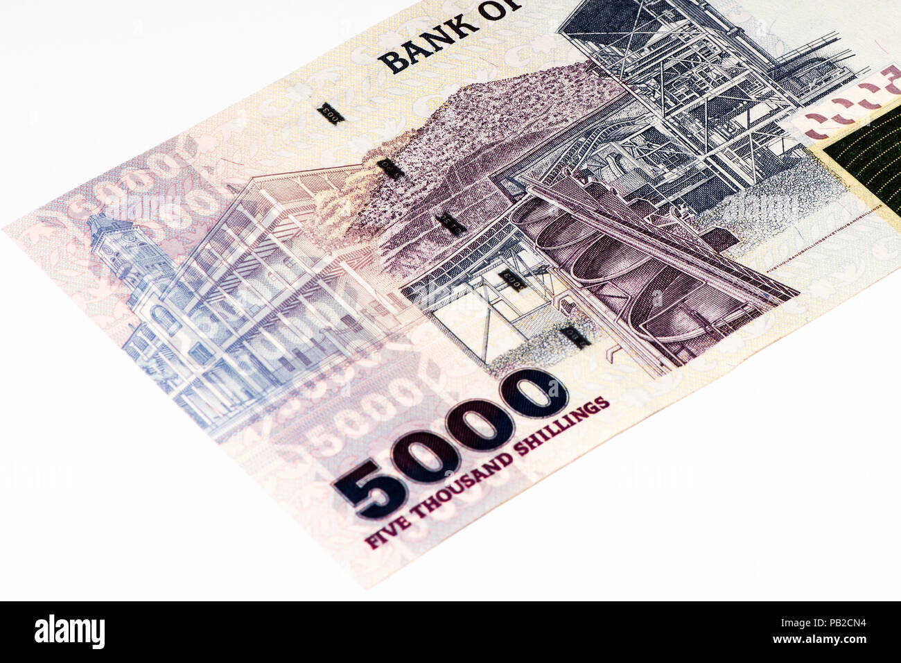 5000 Tanzanian shillings bank note. Tanzanian shilling is the national ...