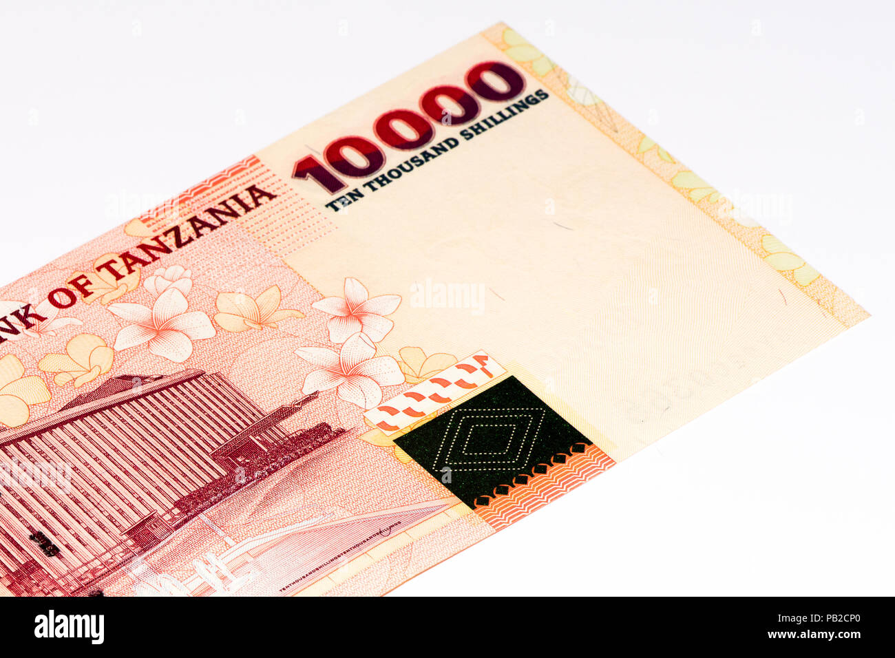 10000 Tanzanian shillings bank note. Tanzanian shilling is the national ...
