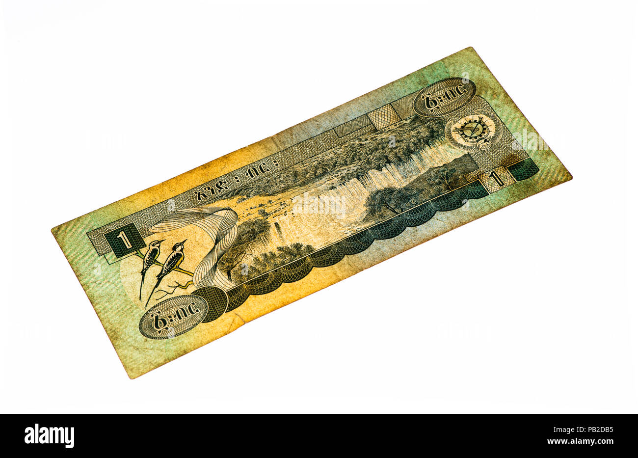 1 Ethiopian birr bank note. Birr is the national currency of Ethiopia ...