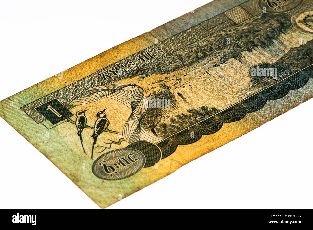 1 Ethiopian birr bank note. Birr is the national currency of Ethiopia ...