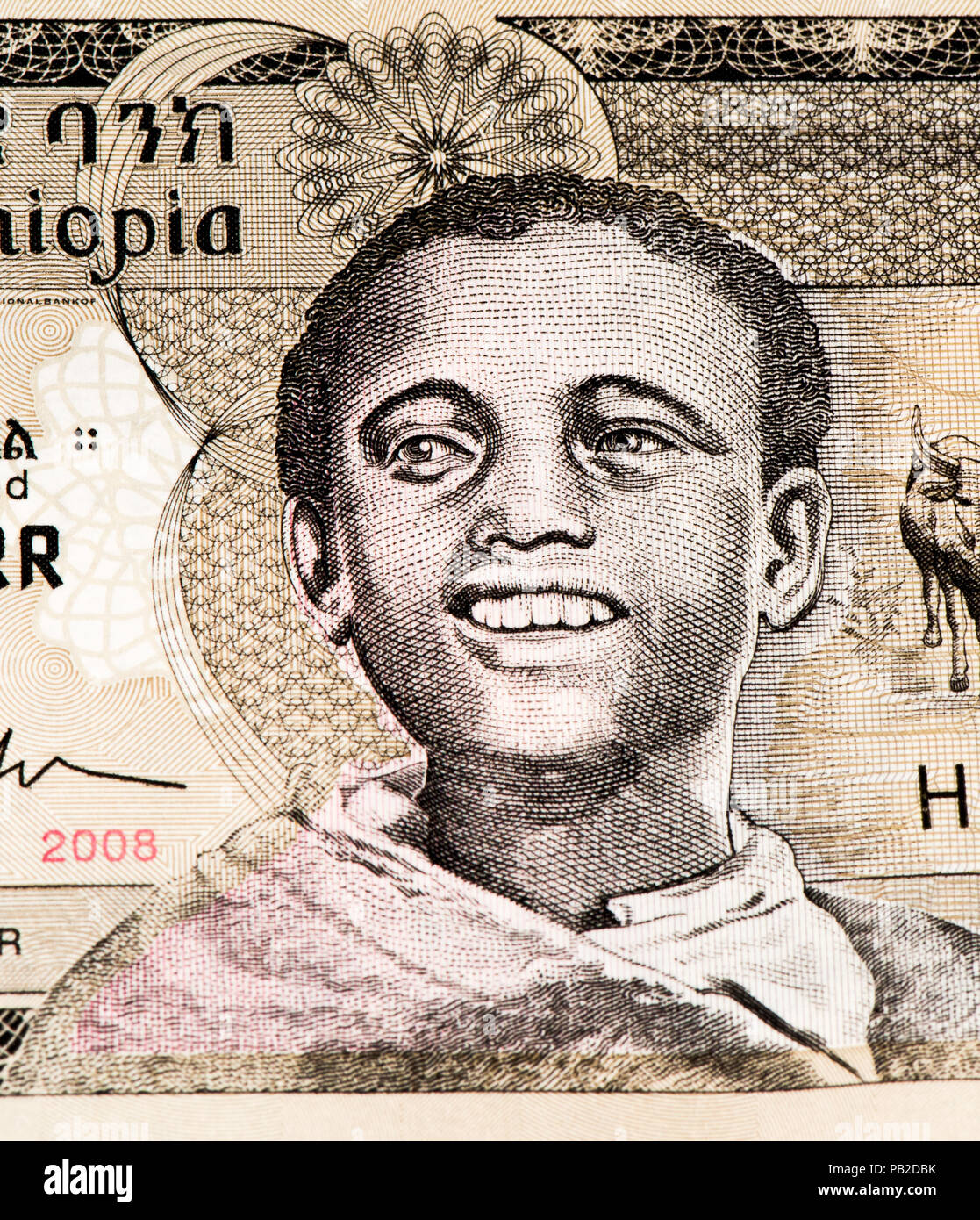 1 Ethiopian birr bank note. Birr is the national currency of Ethiopia ...