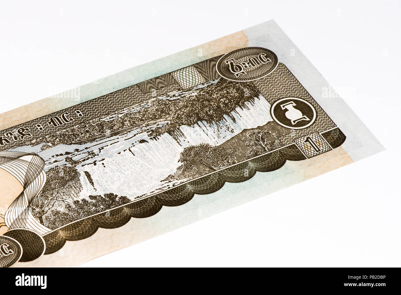 1 Ethiopian birr bank note. Birr is the national currency of Ethiopia ...