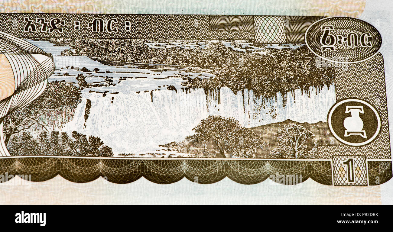 1 Ethiopian birr bank note. Birr is the national currency of Ethiopia ...