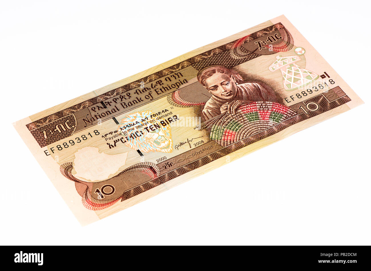 20 Ethiopian birr bank note. Birr is the national currency of Ethiopia ...