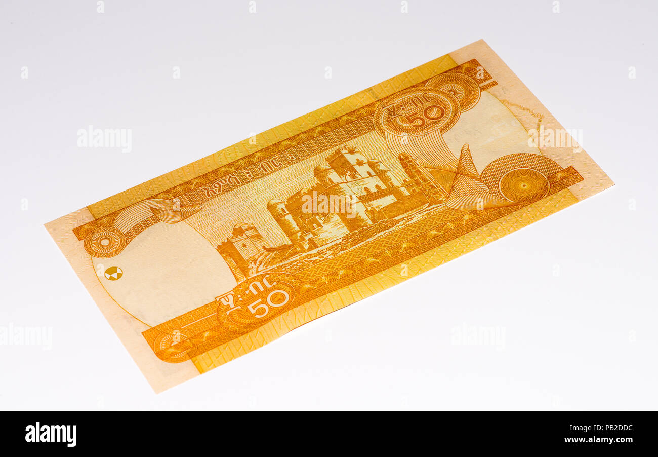 50 Ethiopian birr bank note. Birr is the national currency of Ethiopia ...