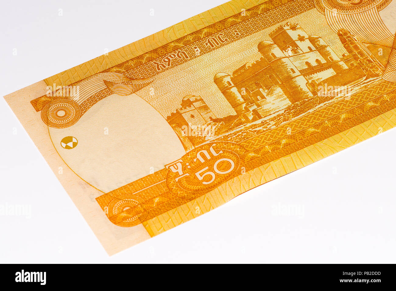 50 Ethiopian birr bank note. Birr is the national currency of Ethiopia ...