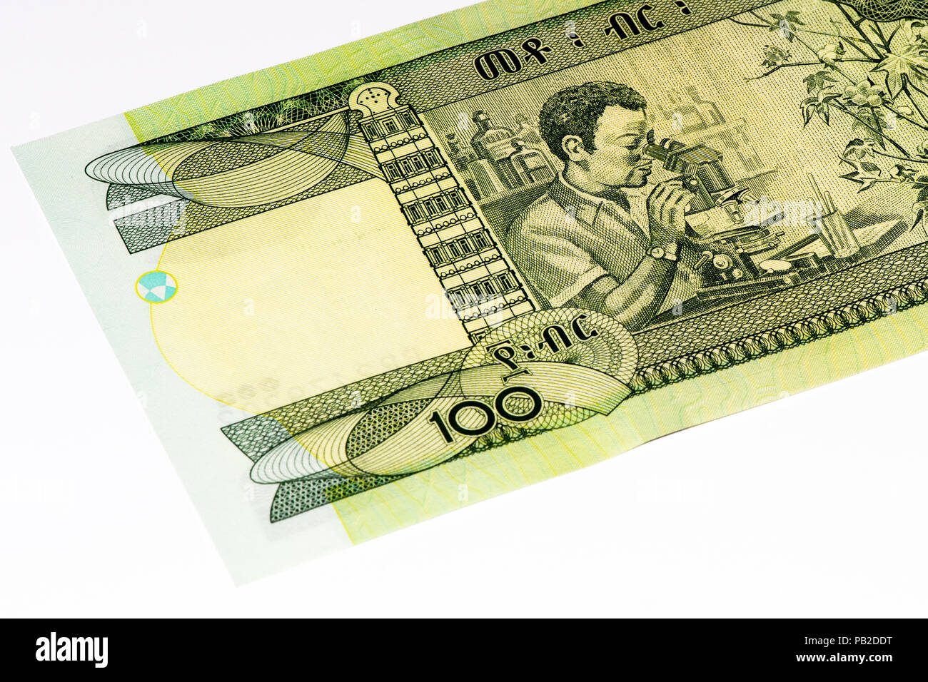 100 Ethiopian birr bank note. Birr is the national currency of Ethiopia ...