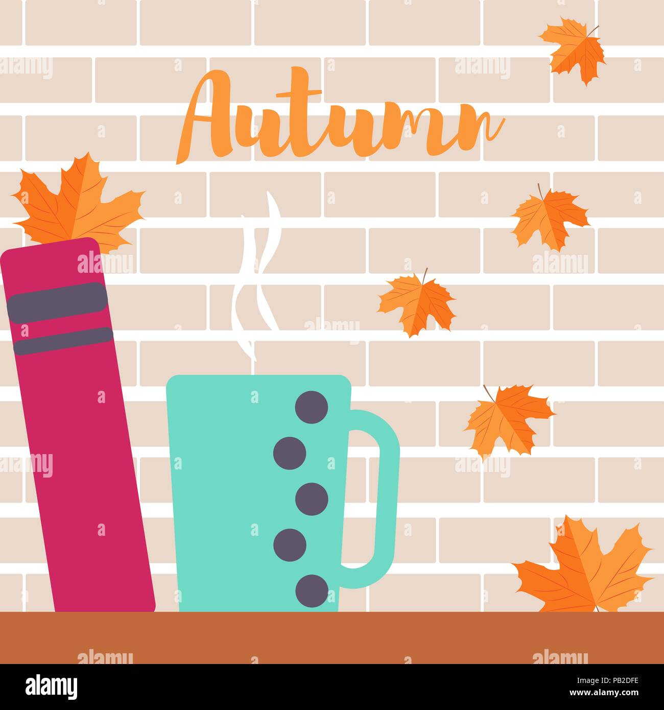 Cup autumn tea book Stock Vector Images - Alamy
