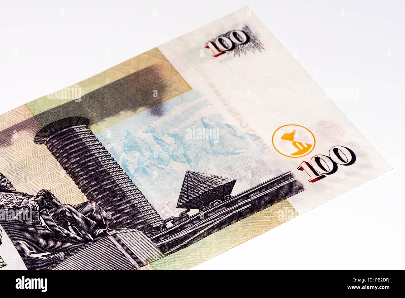 100 Kenyan shillings bank note of Kenya. Kenyan shilling is the ...