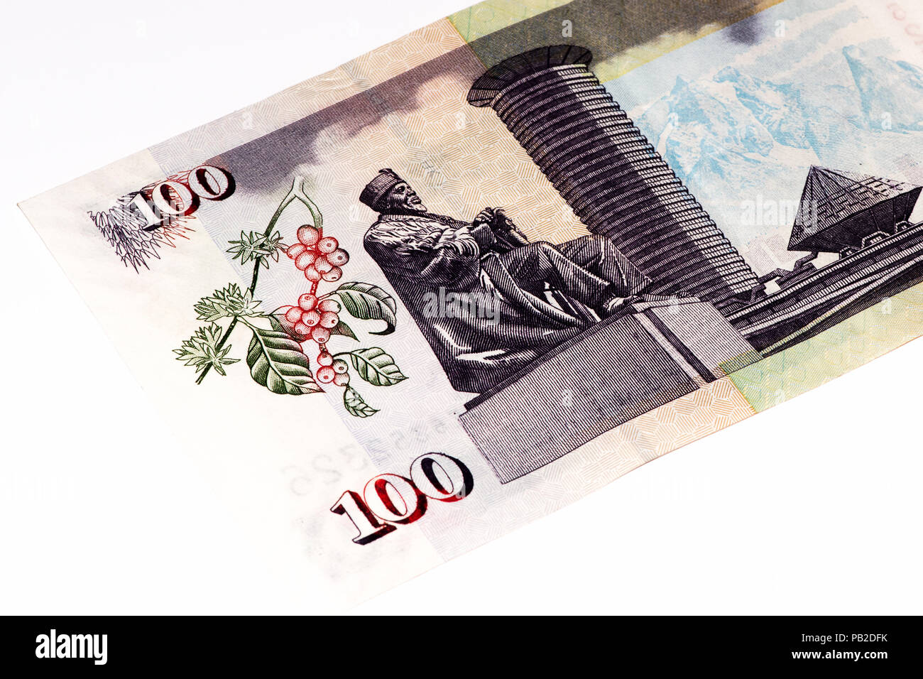 100 Kenyan shillings bank note of Kenya. Kenyan shilling is the ...