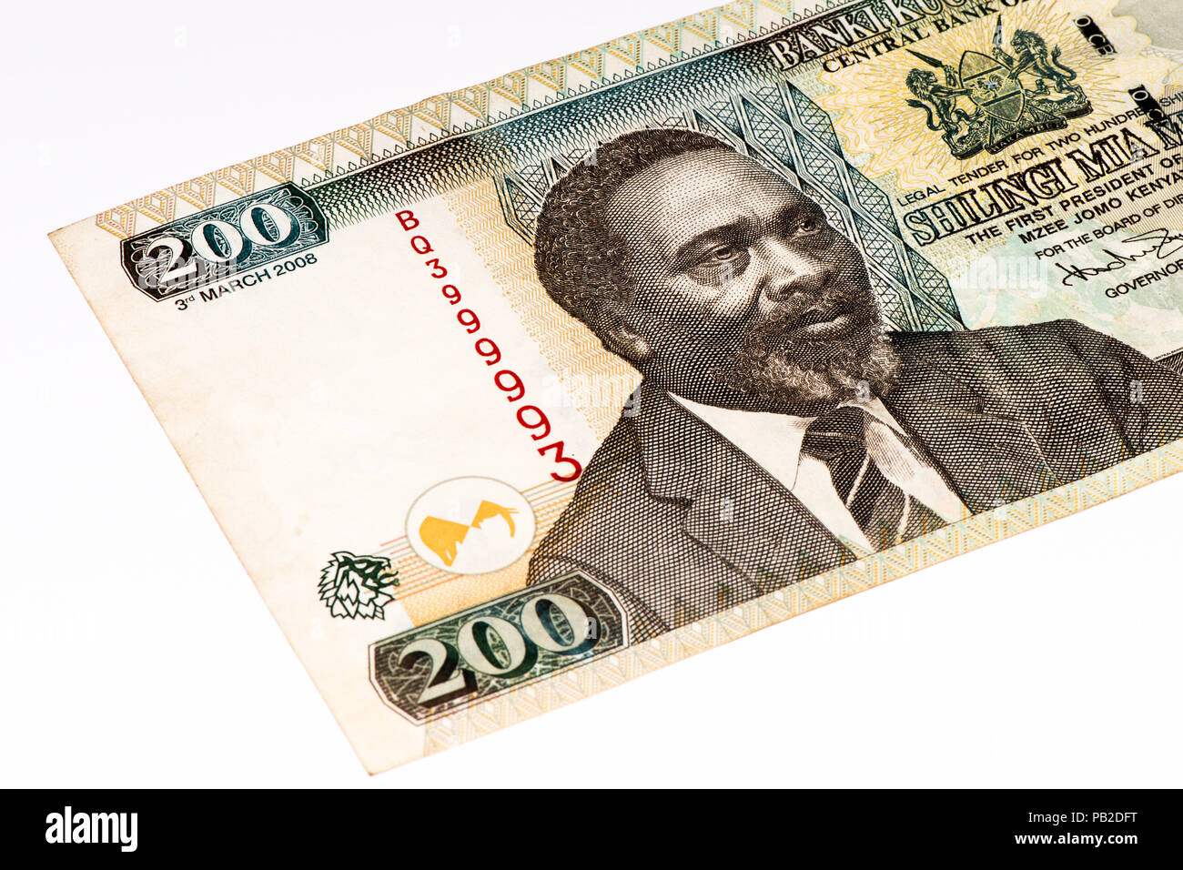 200 Kenyan shillings bank note of Kenya. Kenyan shilling is the ...