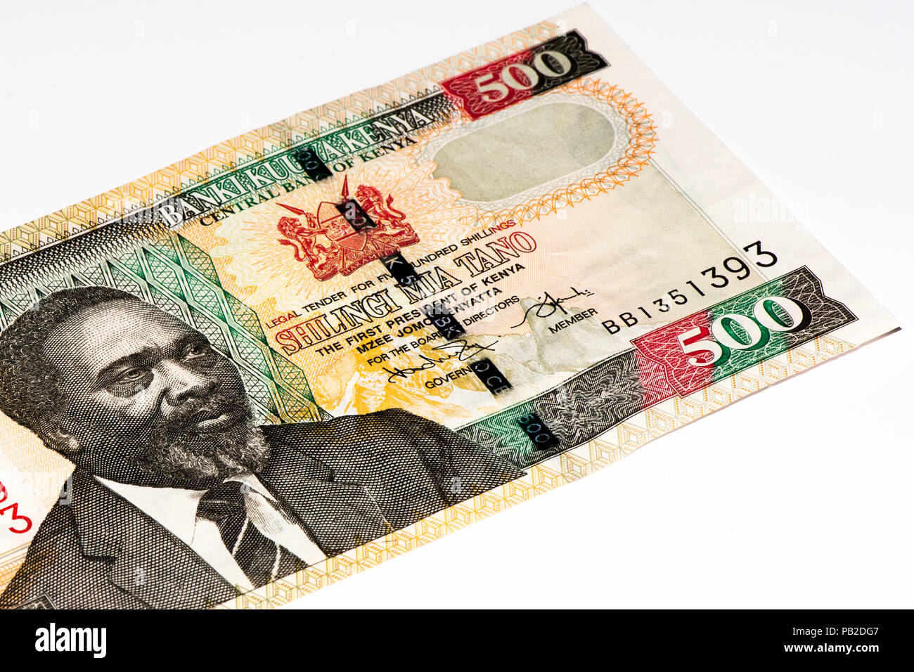 500 Kenyan shillings bank note of Kenya. Kenyan shilling is the ...