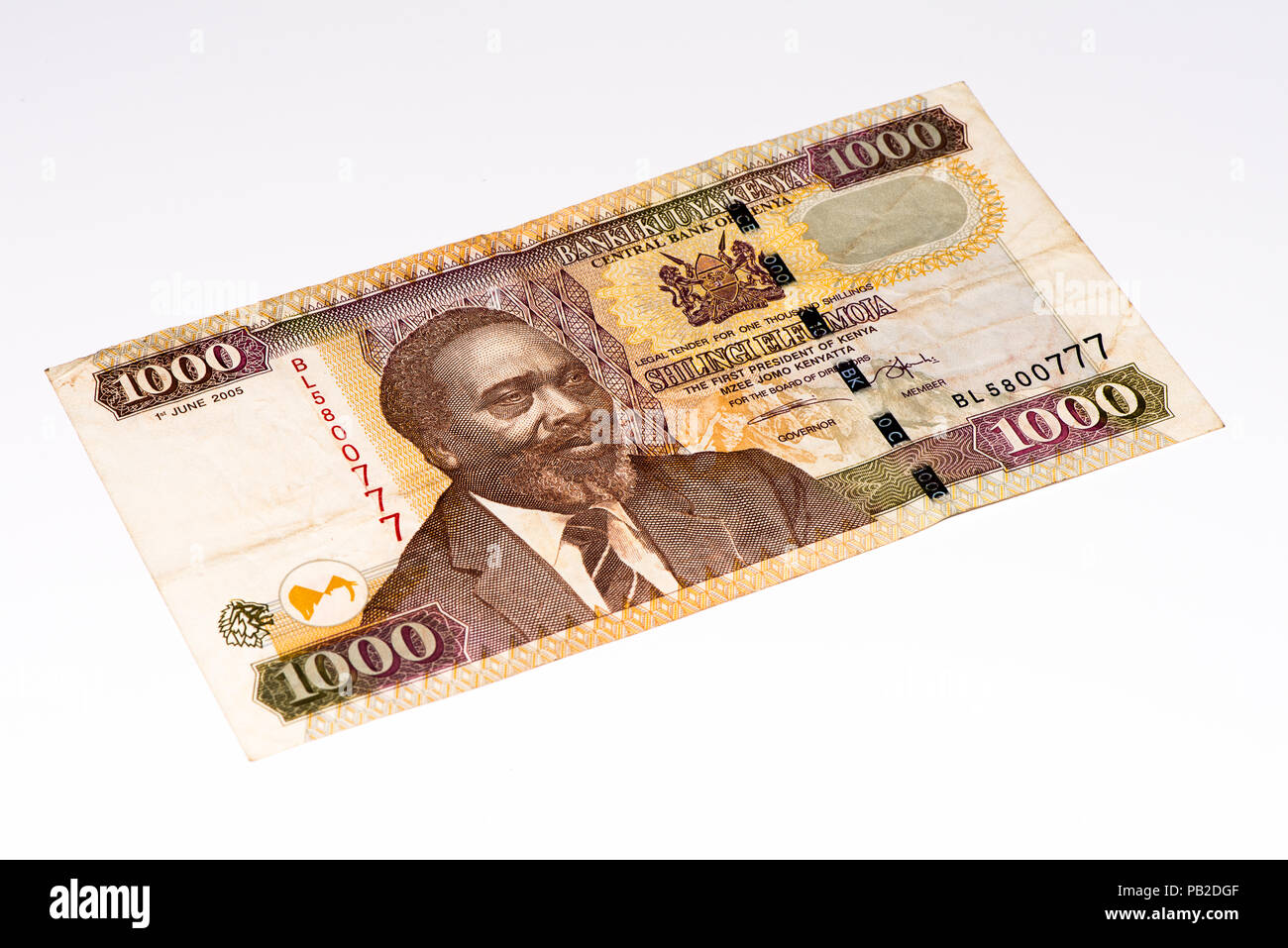 1000 Kenyan shillings bank note of Kenya. Kenyan shilling is the ...
