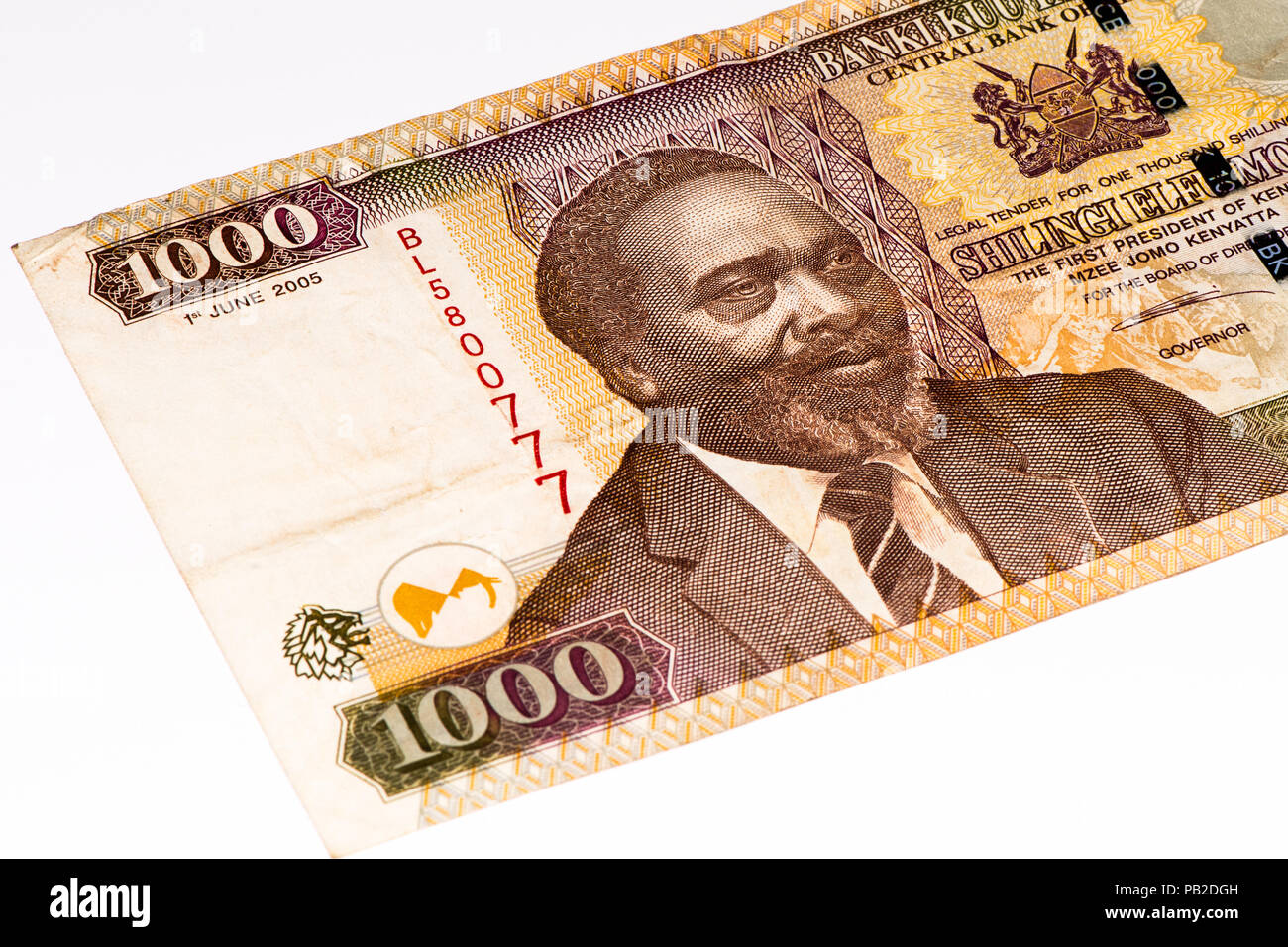 1000 Kenyan shillings bank note of Kenya. Kenyan shilling is the ...