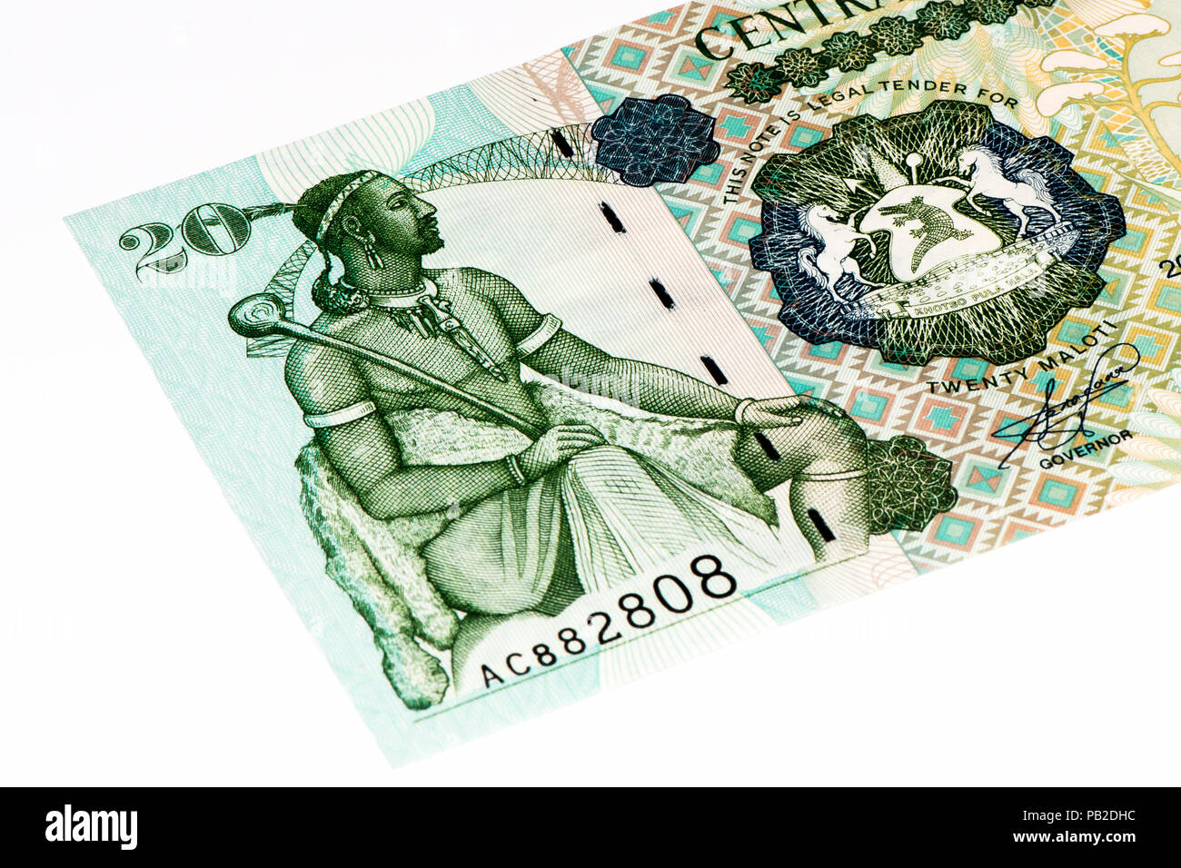 20 Lesotho loti bank note. Lesotho loti is the national currency of ...