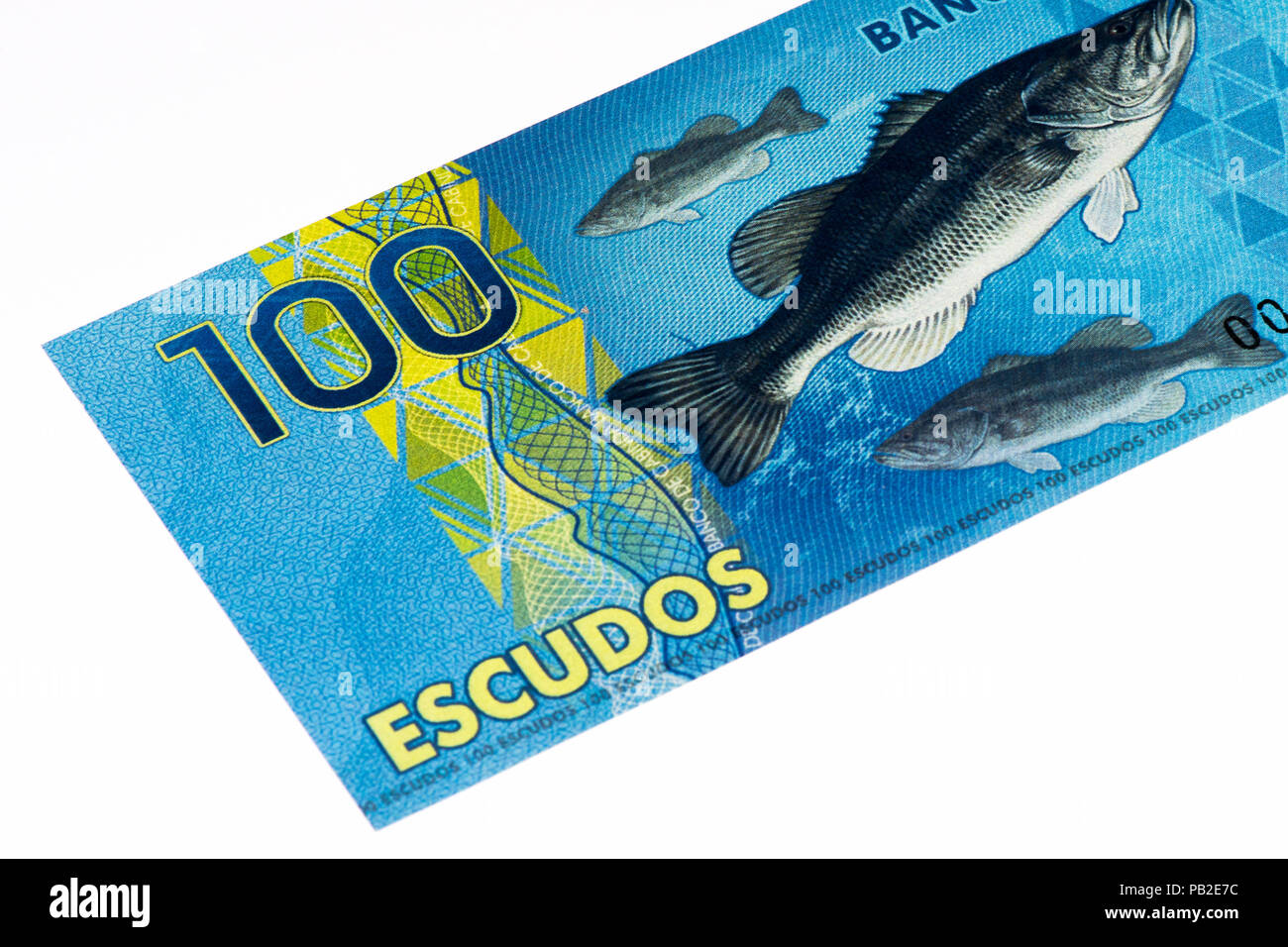 100 escudos bank note. Escudo is the currency of Cabinda province of ...