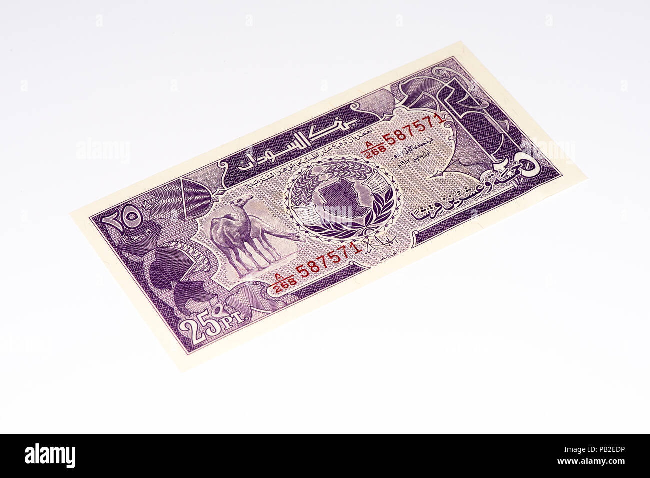 25 Sudanese piastres bank note, former currency of Sudan Stock Photo ...