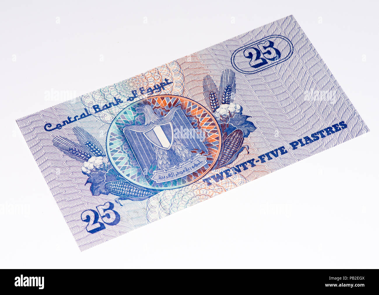 25 Egyptian piastre bank note. Piastre is the former currency of Egypt ...