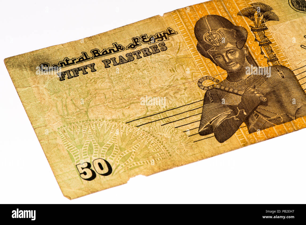 50 Egyptian piastre bank note. Piastre is the former currency of Egypt ...
