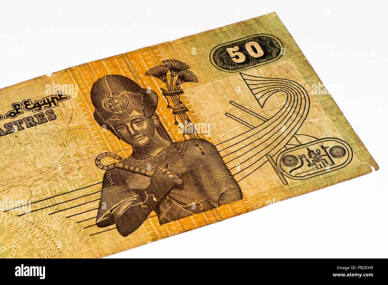 50 Egyptian piastre bank note. Piastre is the former currency of Egypt ...