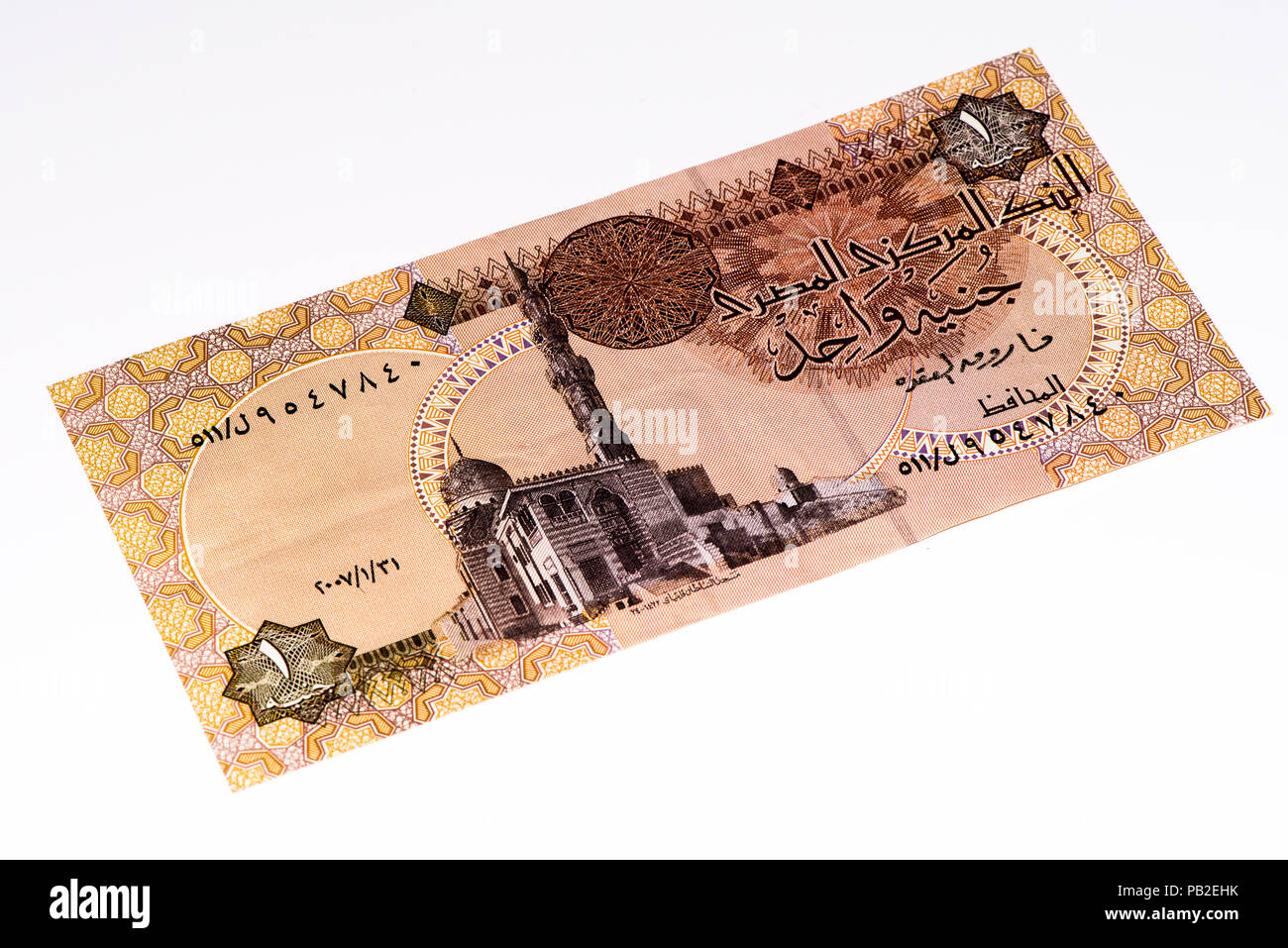 1 Egyptian pound bank note. Egyptian pound is the national currency of ...