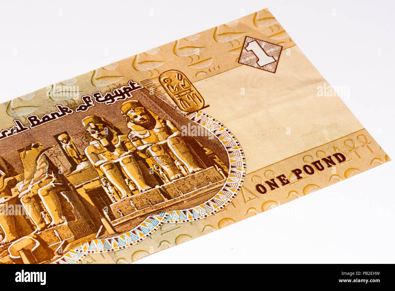 1 Egyptian pound bank note. Egyptian pound is the national currency of ...