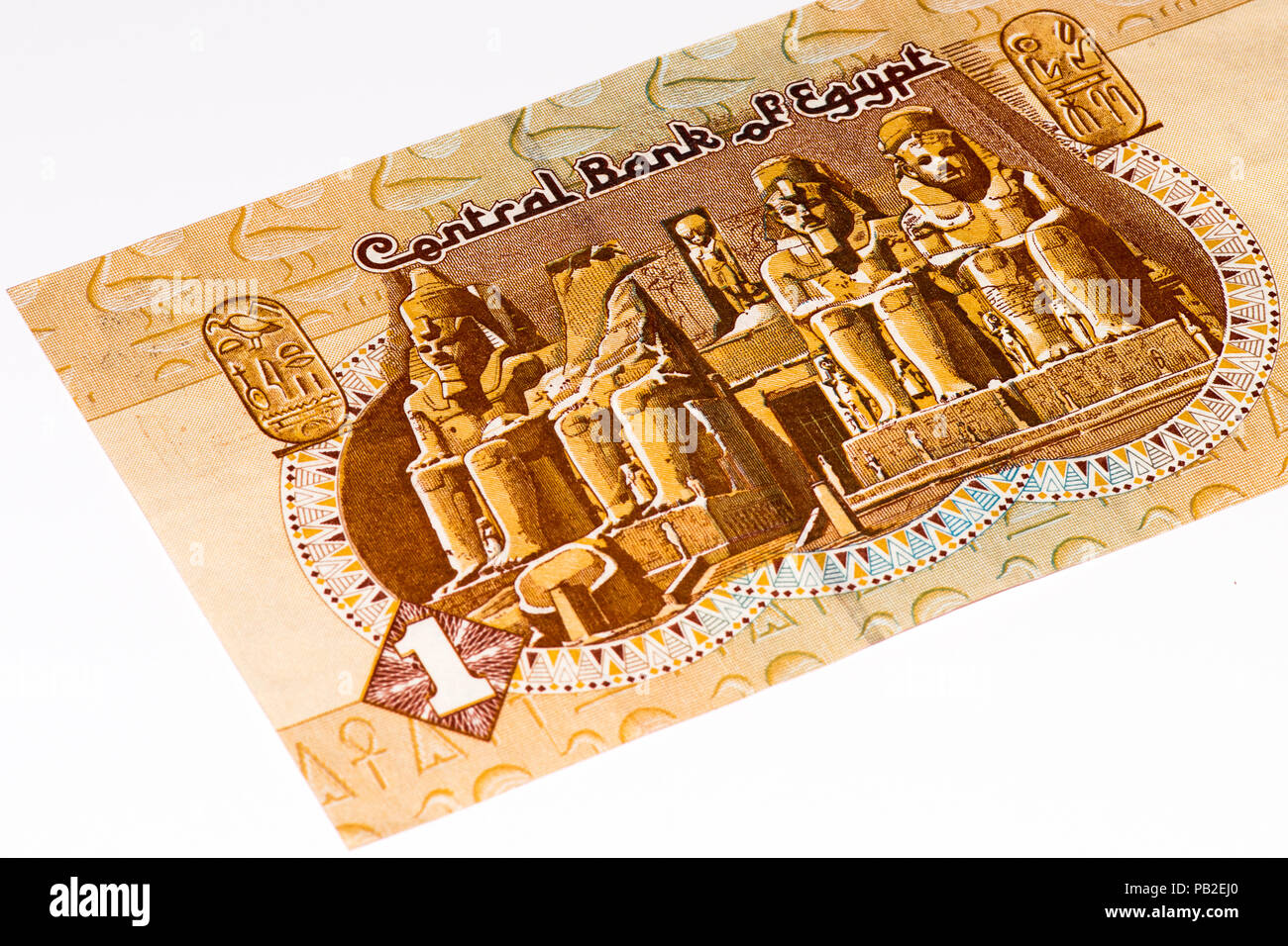 1 Egyptian pound bank note. Egyptian pound is the national currency of ...
