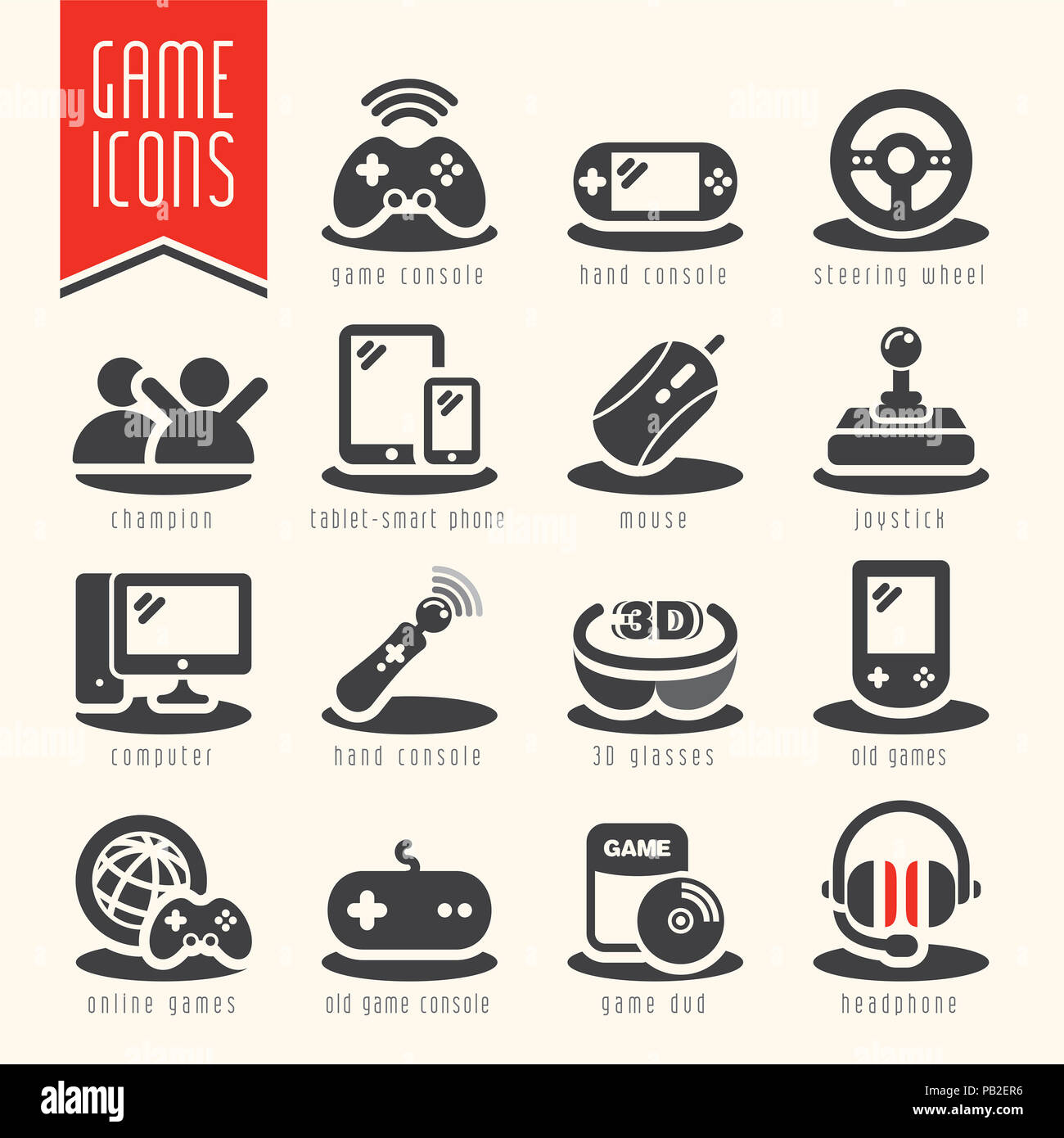 Game icon set Stock Photo - Alamy