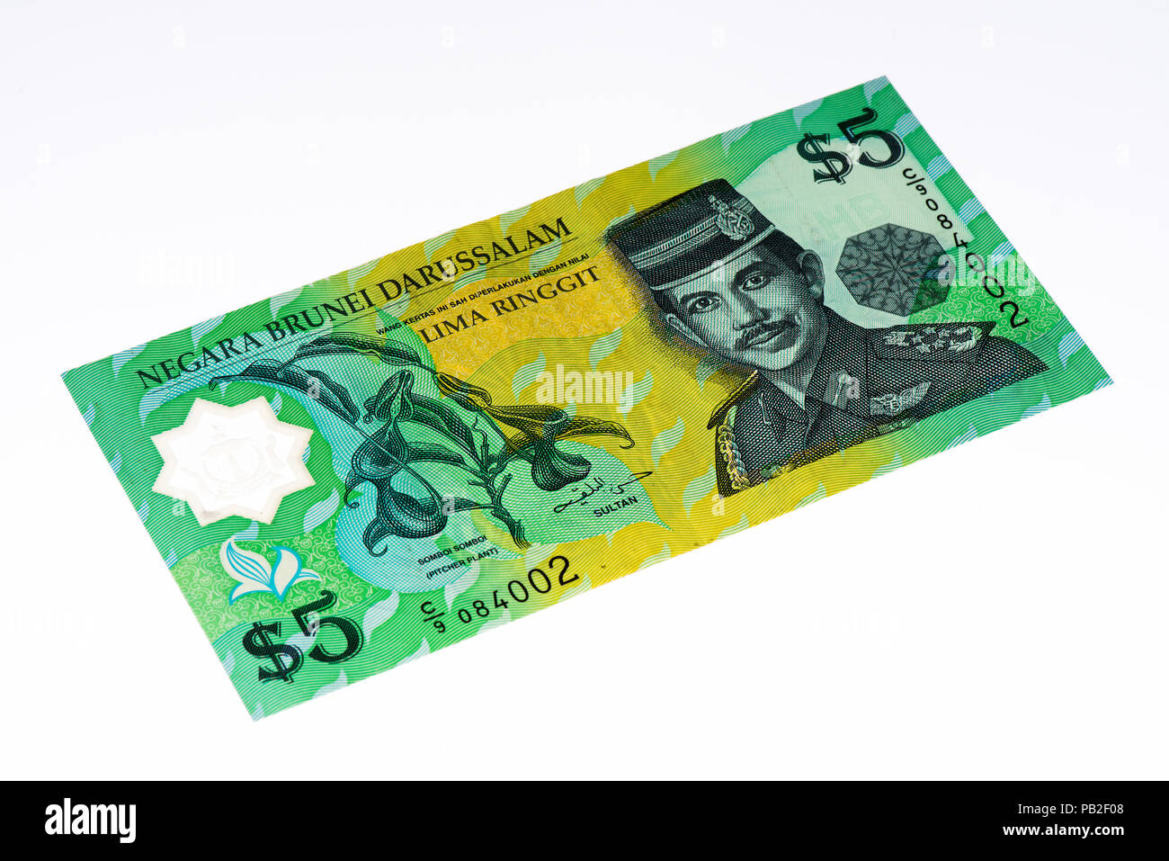5 dollar bank note of Brunei Stock Photo - Alamy