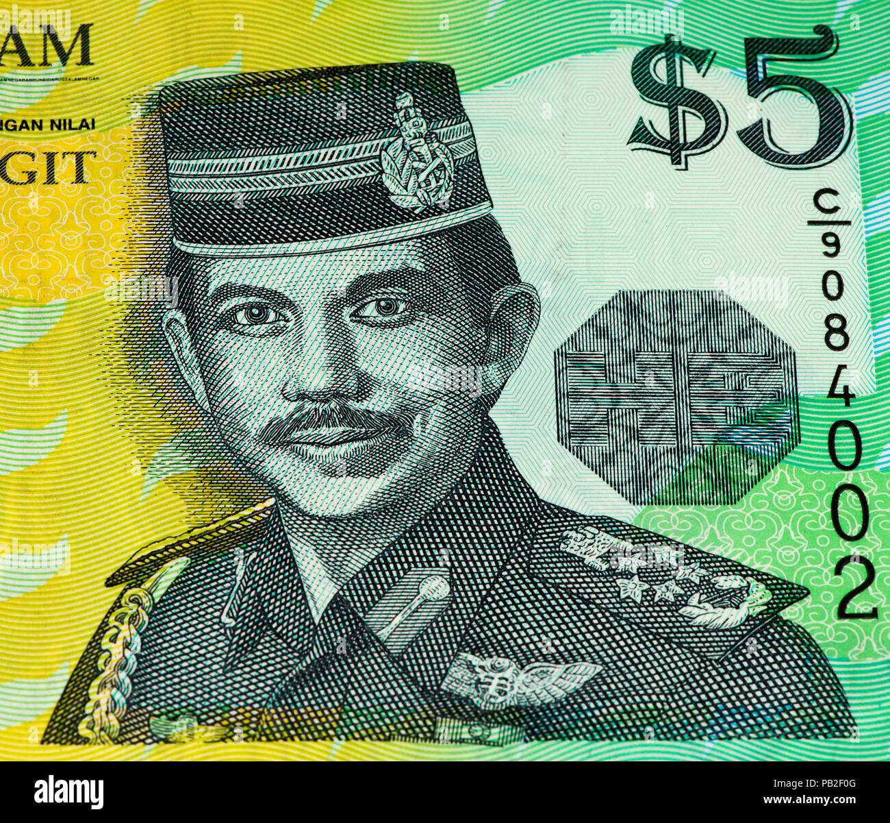 5 dollar bank note of Brunei Stock Photo - Alamy