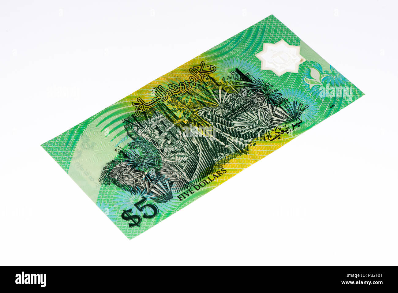 5 dollar bank note of Brunei Stock Photo - Alamy
