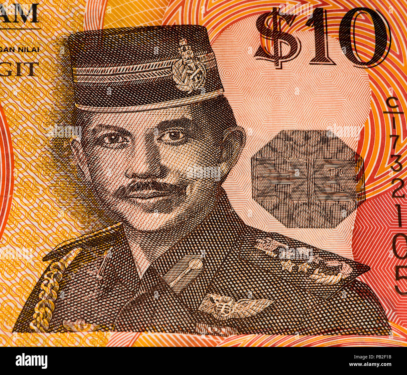 10 dollar bank note of Brunei Stock Photo - Alamy