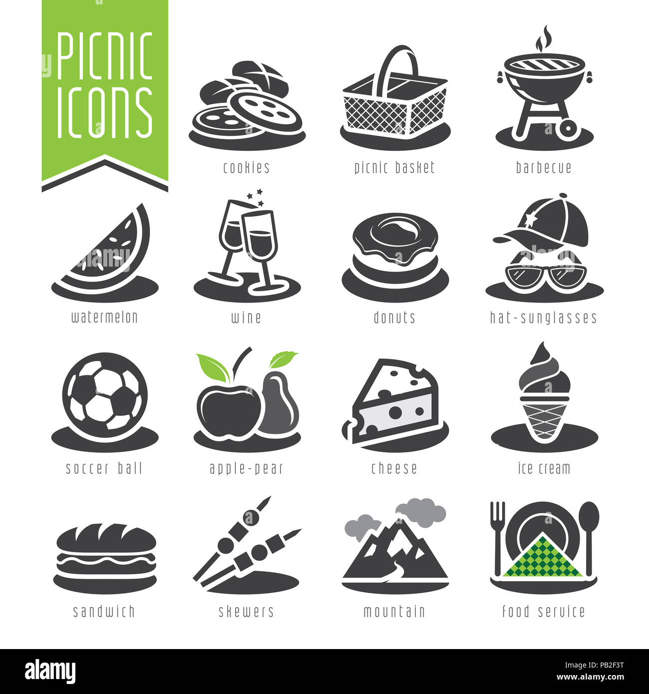 Picnic icon set Stock Photo - Alamy