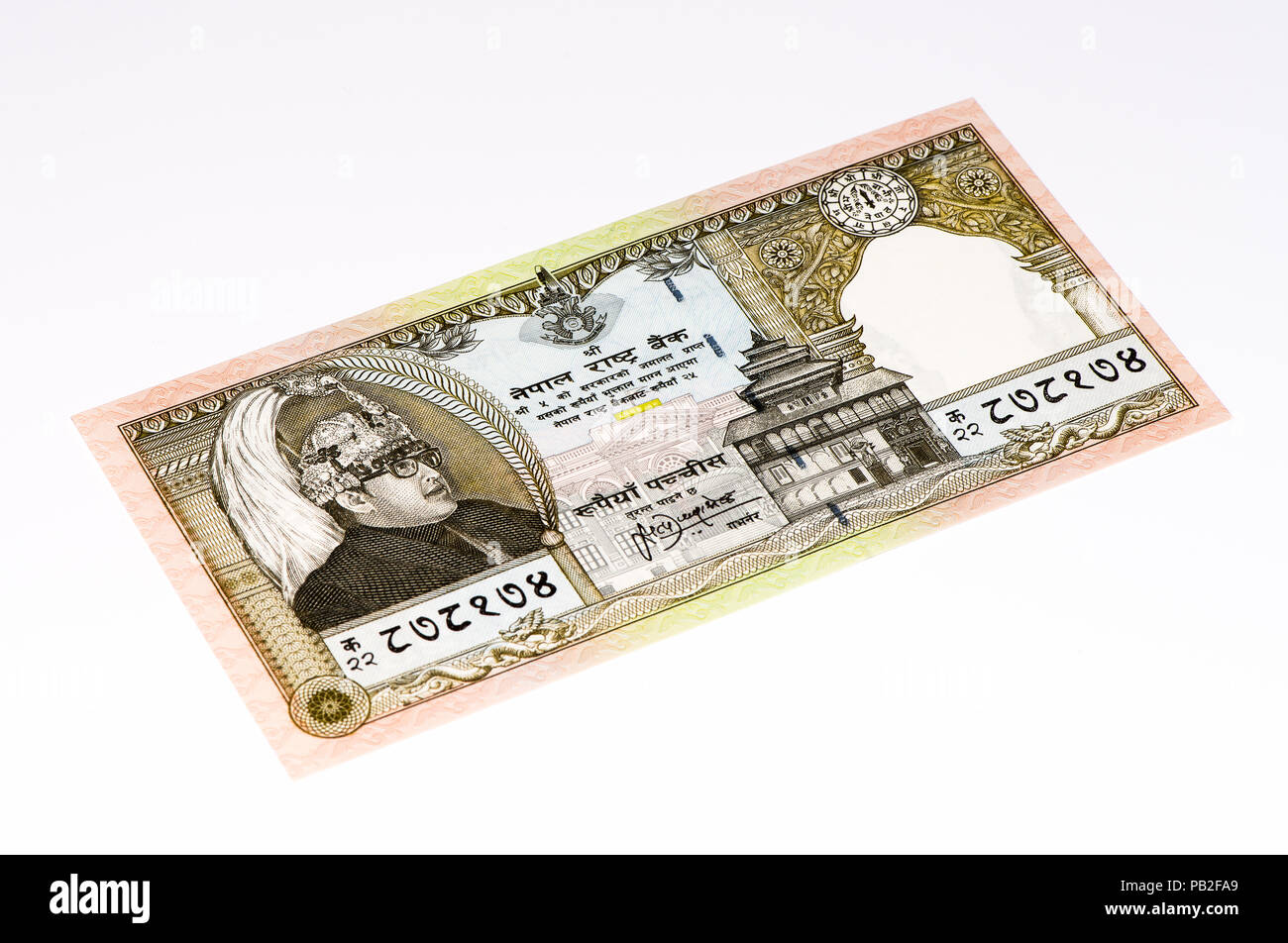 50 Nepalese rupee bank note. Nepalese rupee is the national currency of ...