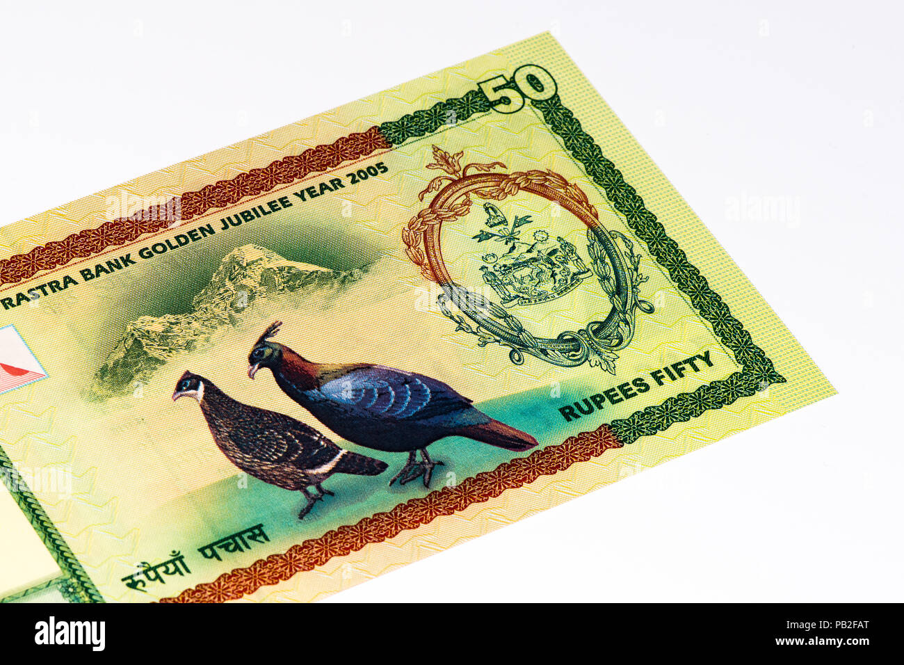 50 Nepalese rupee bank note. Nepalese rupee is the national currency of ...