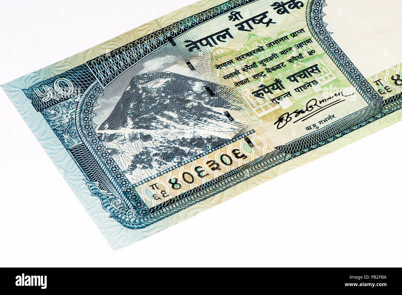 50 Nepalese rupee bank note. Nepalese rupee is the national currency of ...