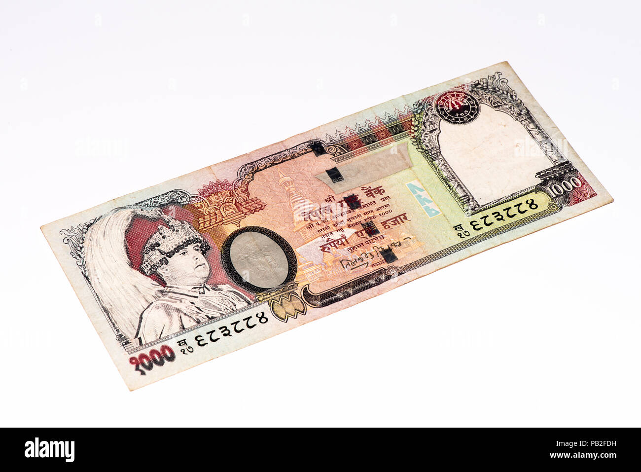 1000 Nepalese rupee bank note. Nepalese rupee is the national currency ...