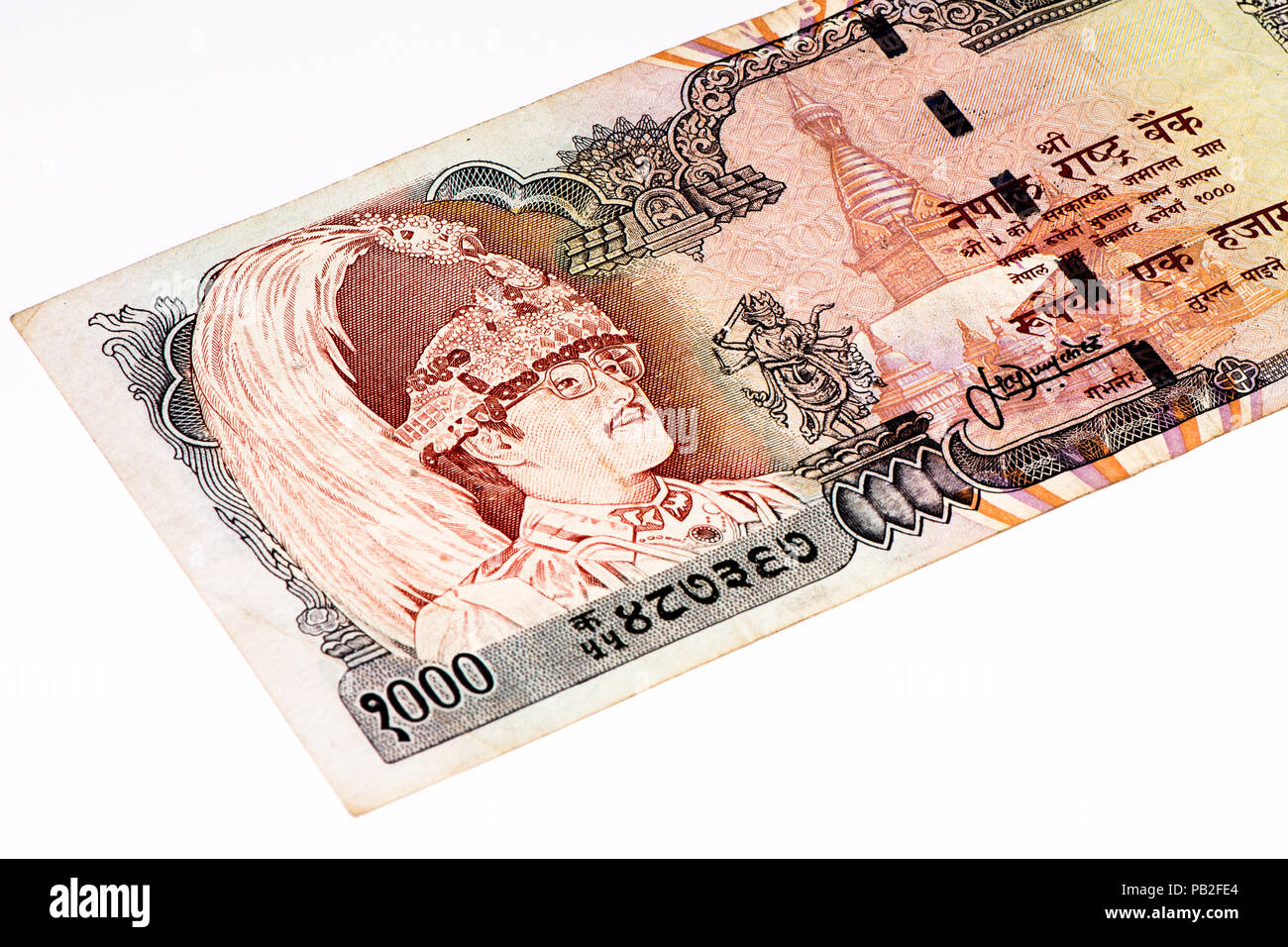 1000 Nepalese rupee bank note. Nepalese rupee is the national currency ...