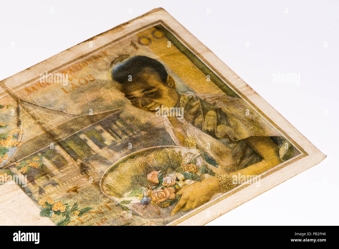 100 kip bank note. Kip is the national currency of Laos Stock Photo - Alamy