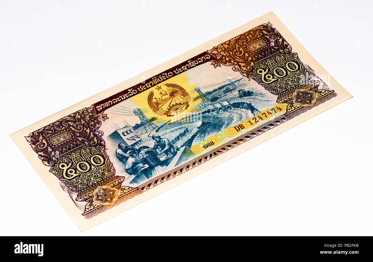 500 kip bank note. Kip is the national currency of Laos Stock Photo - Alamy