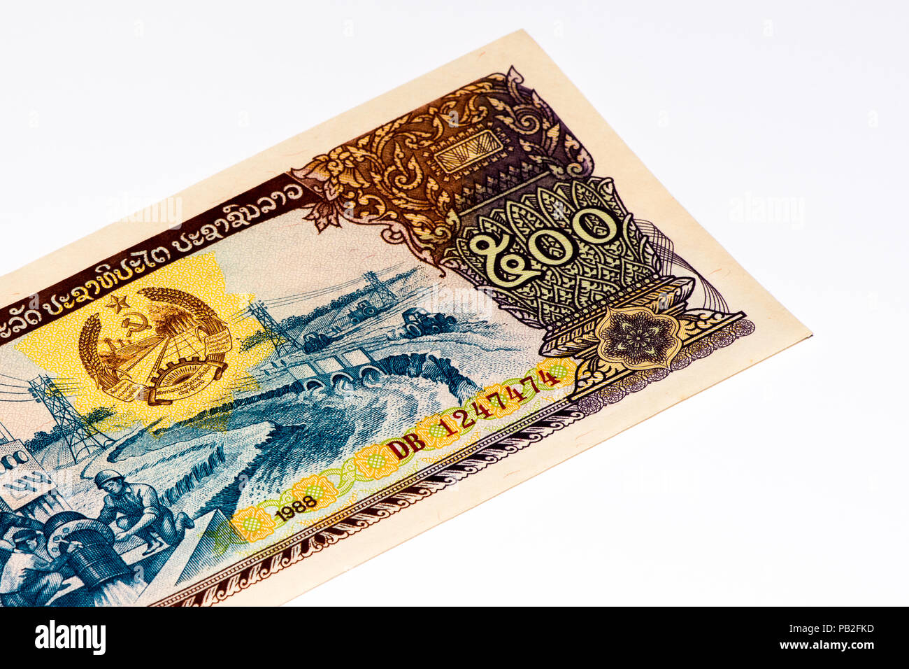 500 kip bank note. Kip is the national currency of Laos Stock Photo - Alamy