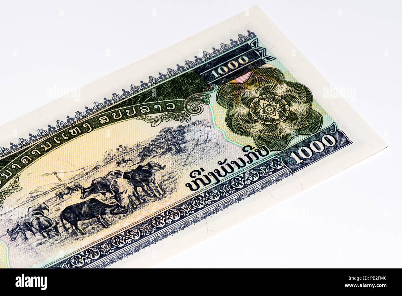 1000 kip bank note. Kip is the national currency of Laos Stock Photo ...