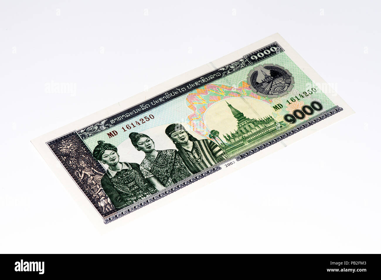 1000 kip bank note. Kip is the national currency of Laos Stock Photo ...