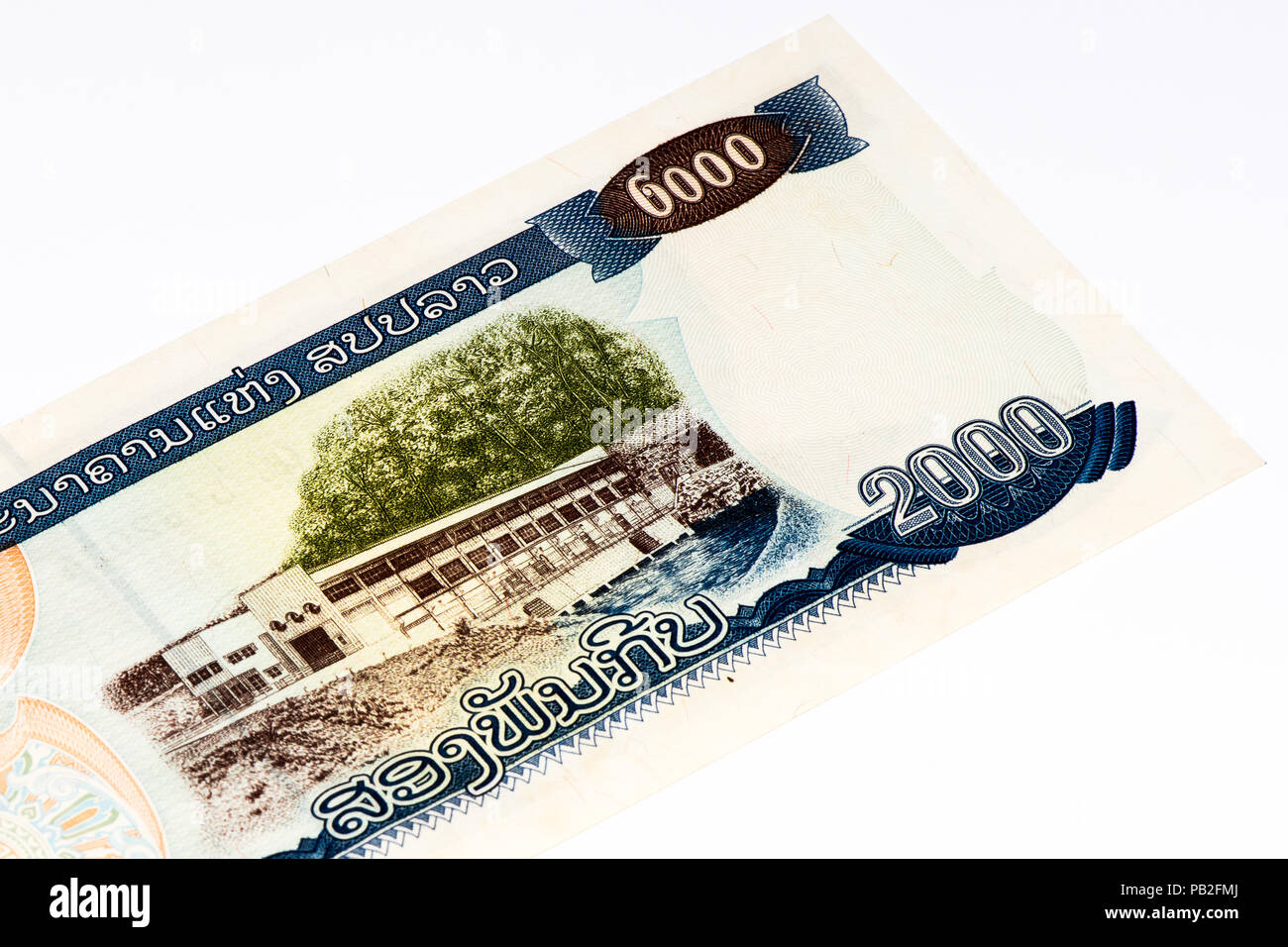 2000 kip bank note. Kip is the national currency of Laos Stock Photo ...
