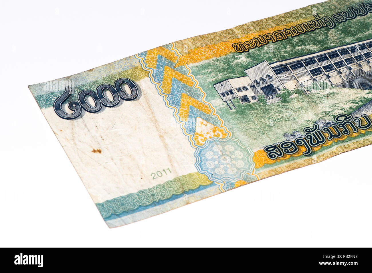 2000 kip bank note. Kip is the national currency of Laos Stock Photo ...