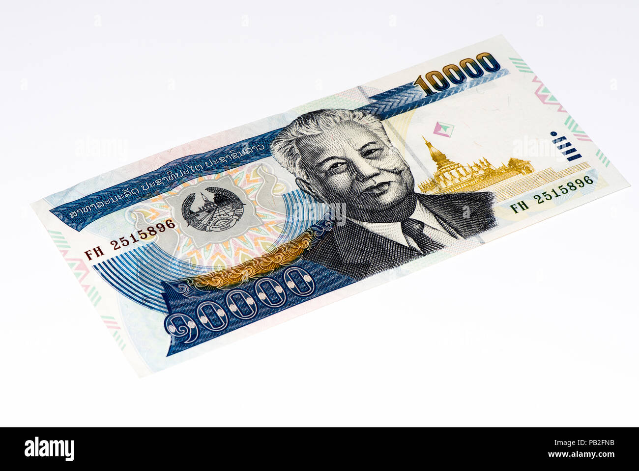 10000 kip bank note. Kip is the national currency of Laos Stock Photo ...