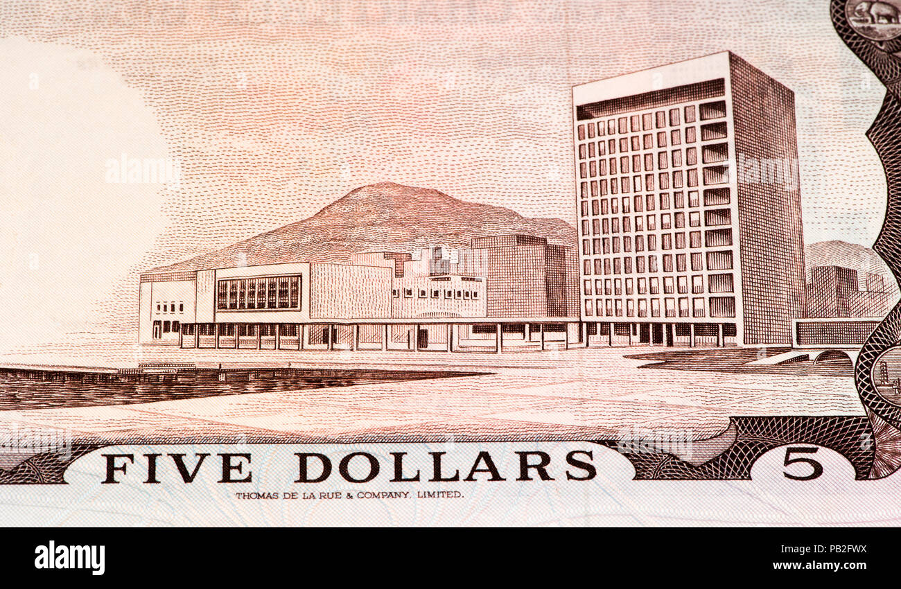 5 Hong Kong dollar bank note. Hong Kong dollar is the national currency ...