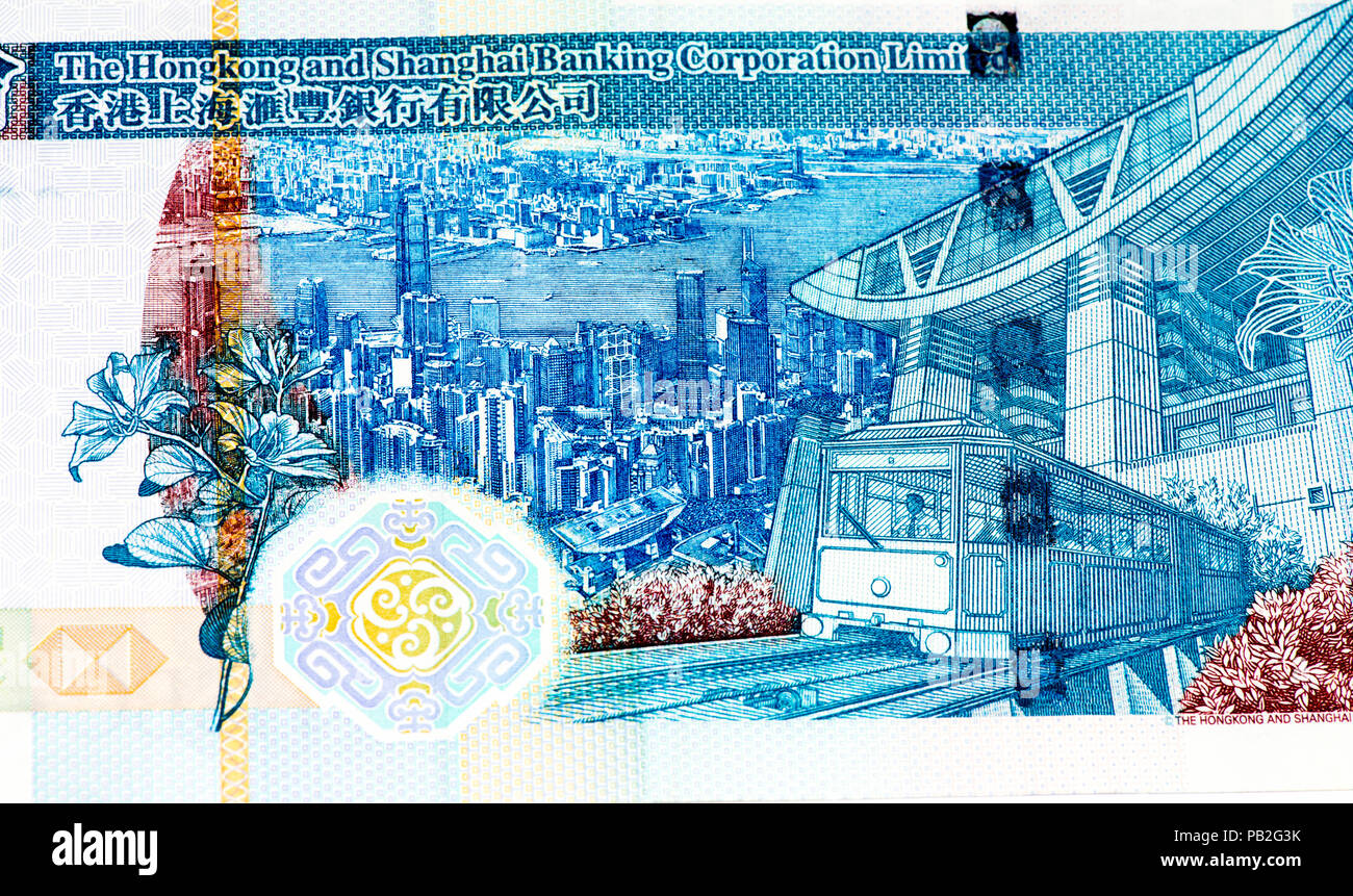 20 Hong Kong dollar bank note. Hong Kong dollar is the national ...